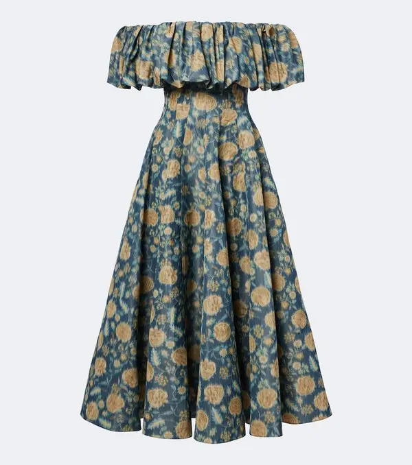 MARKARIAN Freesia Floral Off-shoulder Bustier Dress
