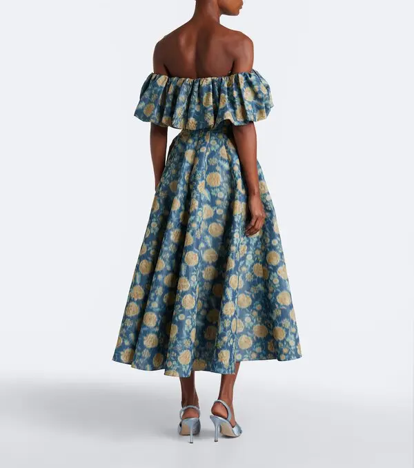 MARKARIAN Freesia Floral Off-shoulder Bustier Dress