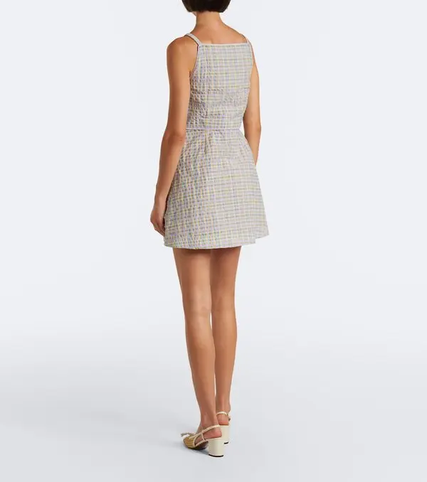 MARKARIAN Skye Plaid Seersucker Mini Dress