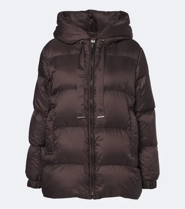 Max Mara Hooded Quilted Down Jacket - Brown