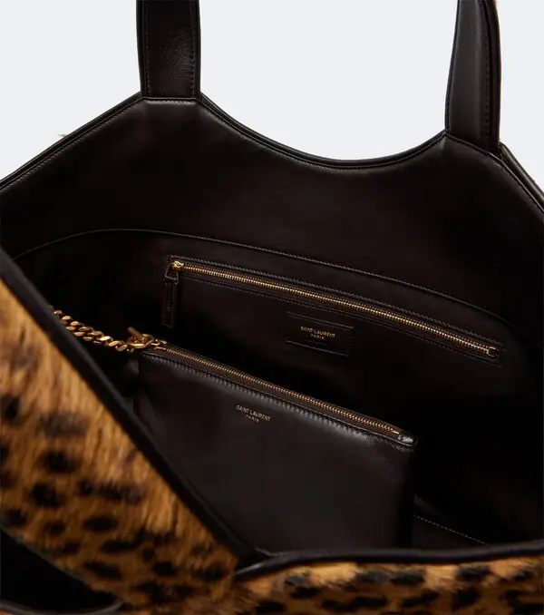Saint Laurent Icare Leopard-print Calf Hair Shopper