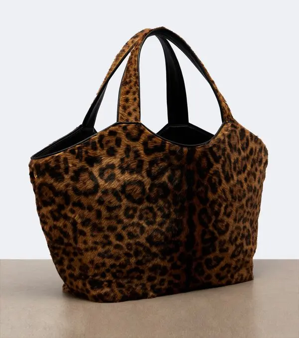 Saint Laurent Icare Leopard-print Calf Hair Shopper