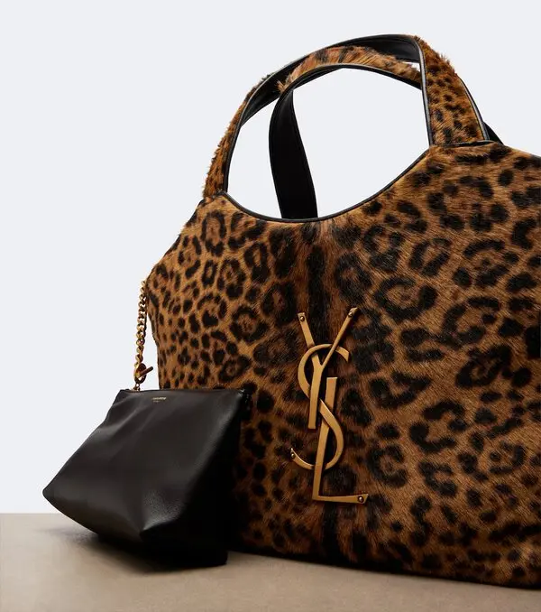 Saint Laurent Icare Leopard-print Calf Hair Shopper Bag