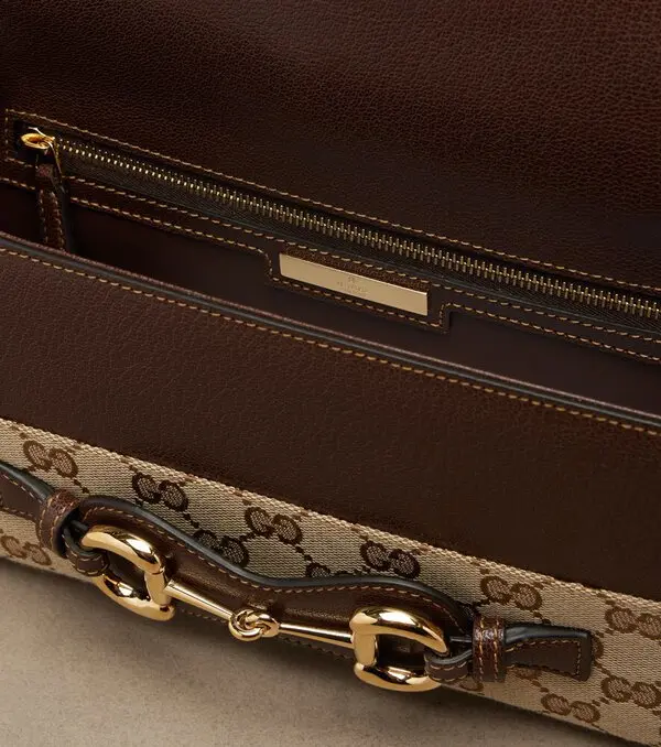 Gucci Horsebit Ristretto Medium Shoulder Bag - Beige