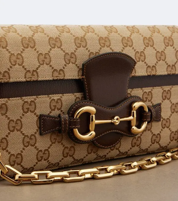 Gucci Horsebit Ristretto Medium Shoulder Bag - Beige