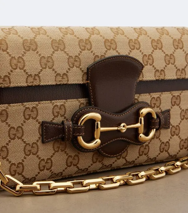 Gucci Horsebit Ristretto Shoulder Bag - Beige