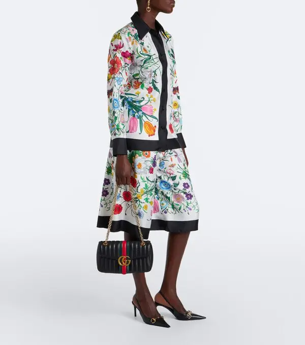 Gucci Flora Silk Twill Culottes