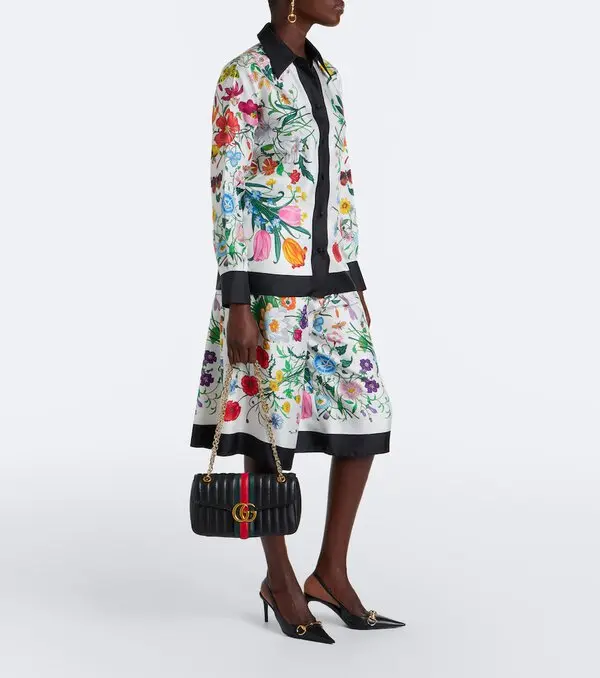 Gucci Flora Silk Twill Culottes