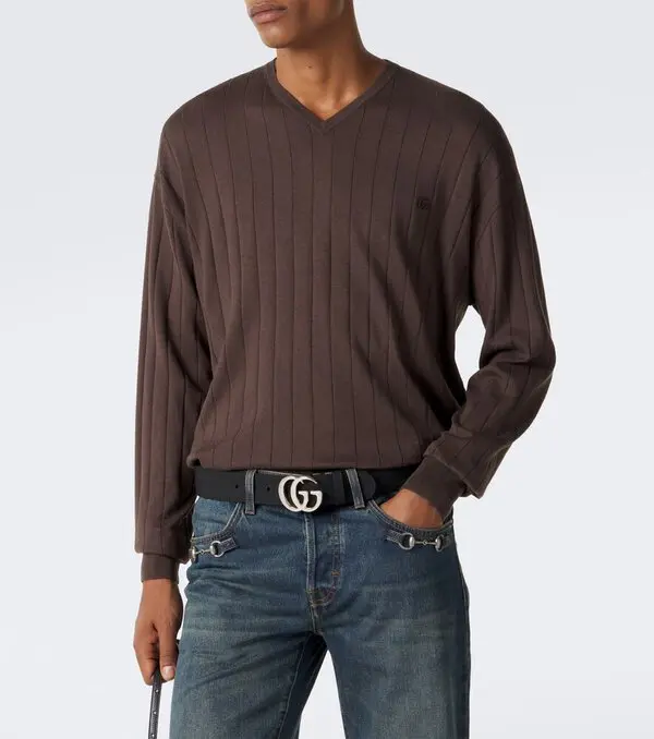 Gucci Double G Silk And Cotton Sweater