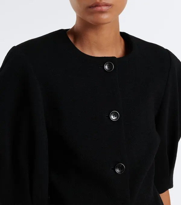 Max Mara Jersey Jacquard Puff Sleeve Jacket