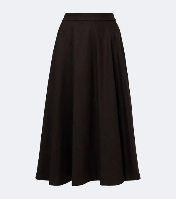 Max Mara Wool Midi Skirt - Brown
