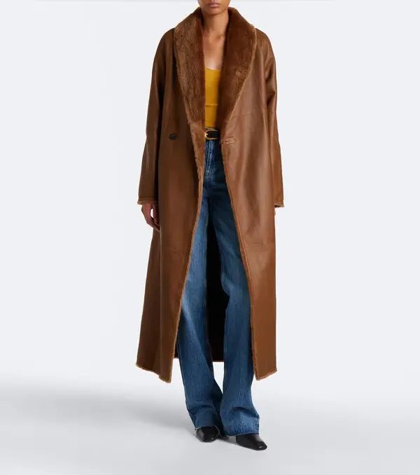 YVES SALOMON Reversible Shearling And Leather Wrap Coat