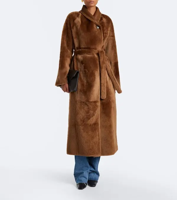 YVES SALOMON Reversible Shearling Wrap Coat