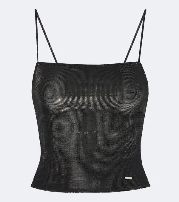 Gucci Embellished Cropped Top - Black