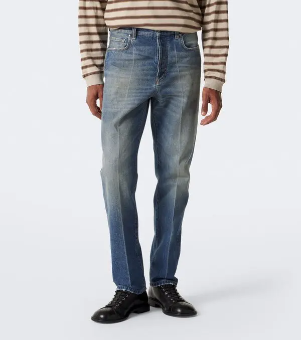 Versace Distressed Straight Jeans
