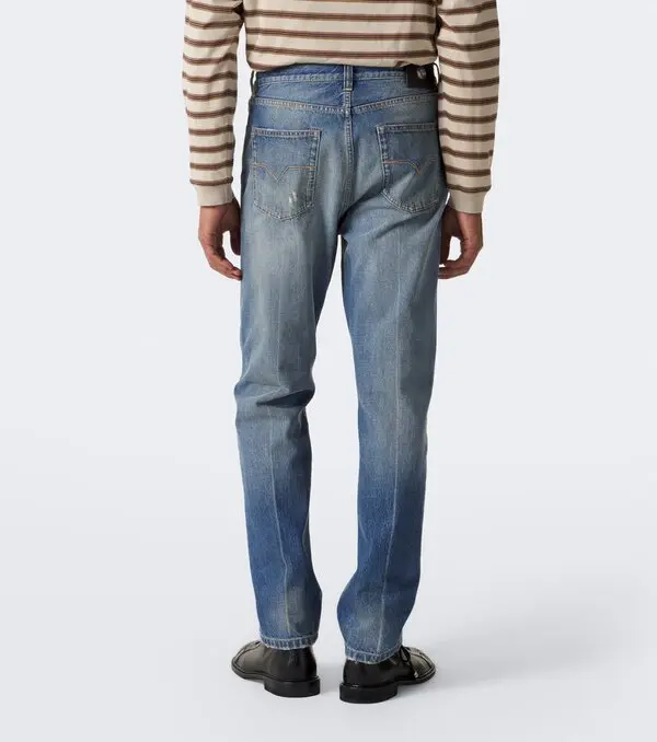 Versace Distressed Straight Jeans