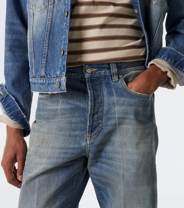 Versace Distressed Straight Jeans