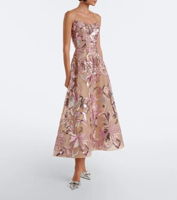 Elie Saab Embellished Tulle Bustier Dress