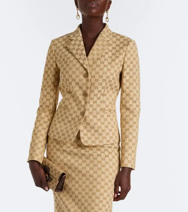 Gucci Gg Canvas Cotton-blend Blazer