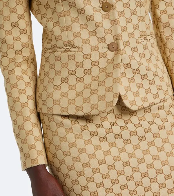 Gucci Gg Canvas Cotton-blend Blazer