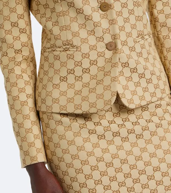 Gucci Gg Canvas Cotton-blend Blazer