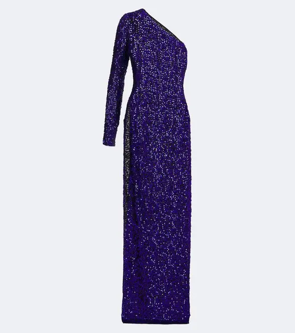Gucci Sequined One-shoulder Silk Gown
