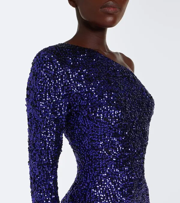 Gucci Sequined One-shoulder Silk Gown