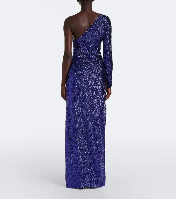 Gucci Sequined One-shoulder Silk Gown