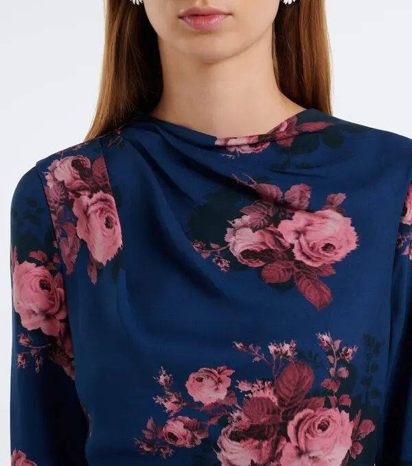 Erdem Floral Cady Midi Dress