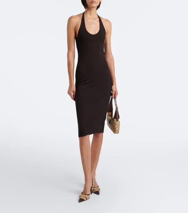 Gucci Horsebit Crêpe Jersey Midi Dress