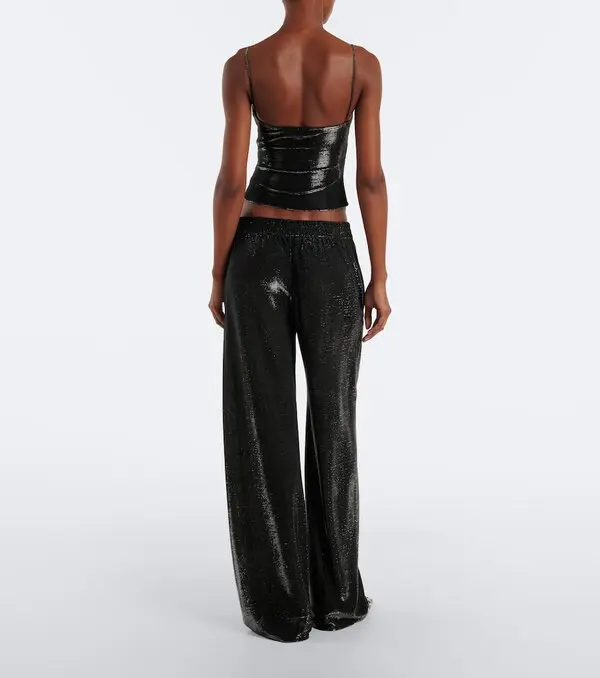 Gucci Embellished Wide-leg Pants - Black