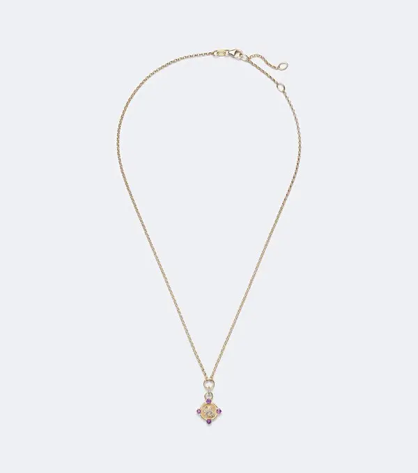 FOUNDRAE Resilience Blossom 18kt Necklace With Diamonds And Amethysts - Gold