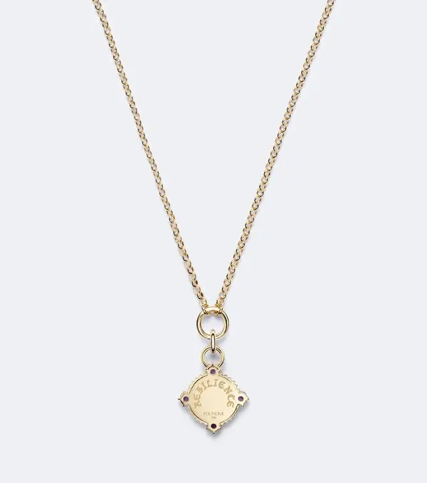 FOUNDRAE Resilience Blossom Necklace In 18kt Yellow With Diamonds And Amethysts