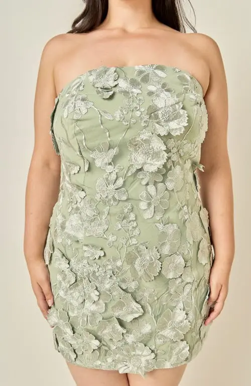 Endless Rose Floral Embroidered Strapless Minidress