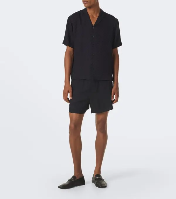 Gucci Gg Jacquard Silk Bowling Shirt