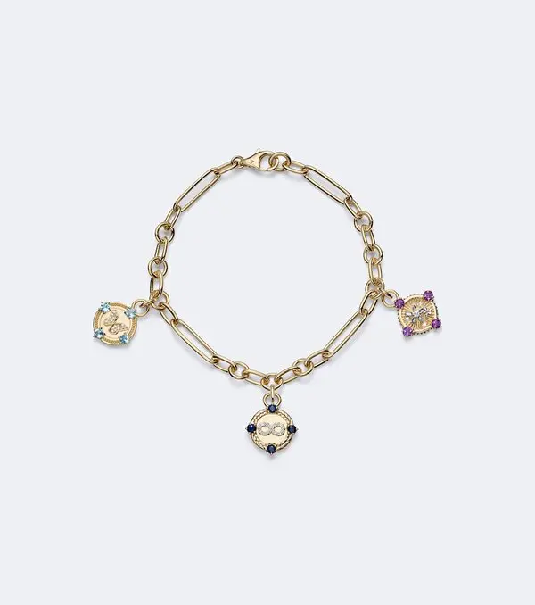 FOUNDRAE Infinite Gratitude, Reverie, And Blossoms 18kt Bracelet With Gemstones - Gold