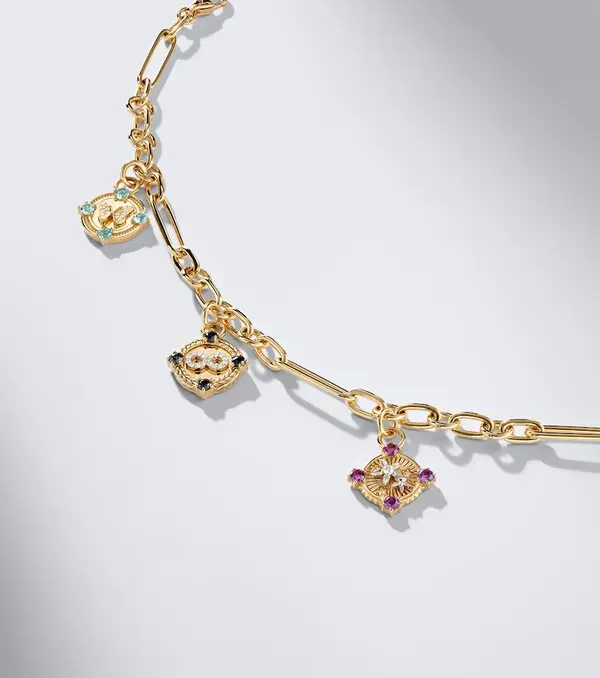 FOUNDRAE Infinite Gratitude, Reverie, And Blossoms 18kt Bracelet With Gemstones