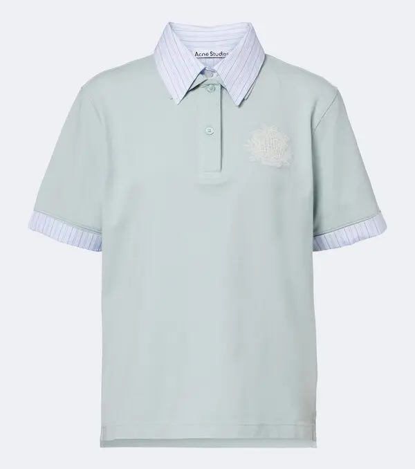 Acne Studios Layered Cotton-blend Piqué Polo Shirt - Green