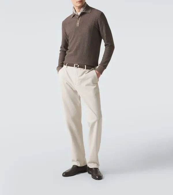 Agnona Wool And Silk Polo Sweater