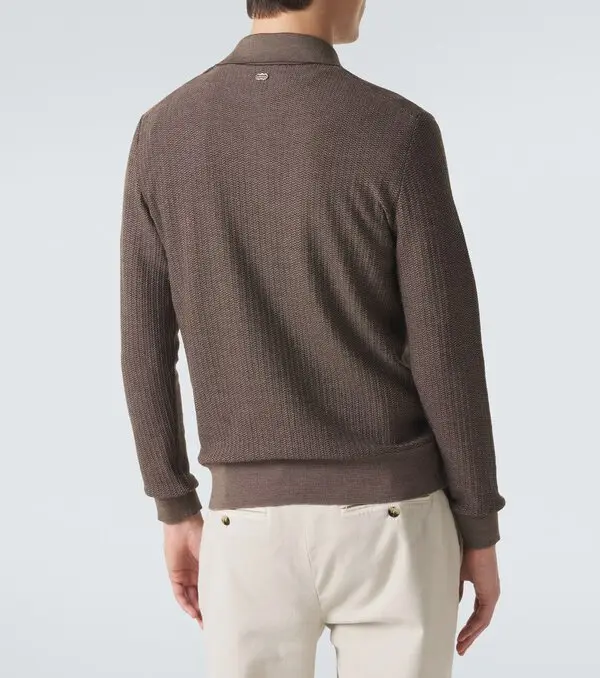 Agnona Wool And Silk Polo Sweater