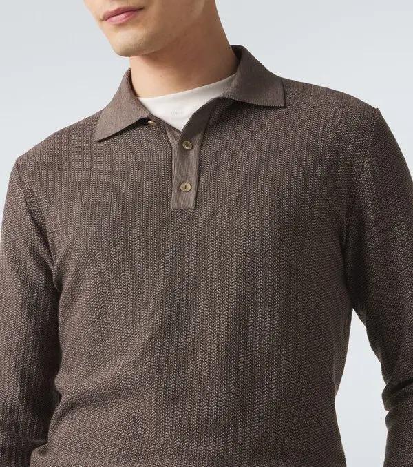 Agnona Wool And Silk Polo Sweater