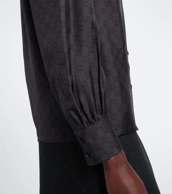Gucci Gg Tie-neck Silk Blouse