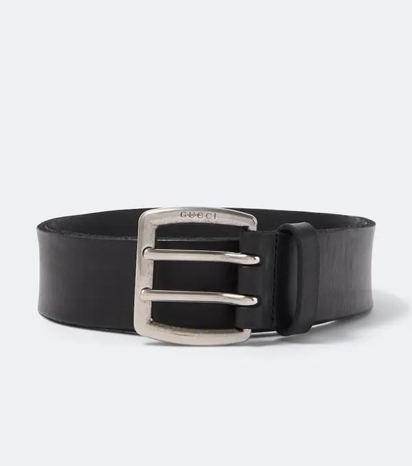 Gucci Logo Leather Belt - Black