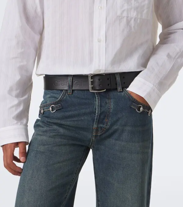 Gucci Logo Leather Belt