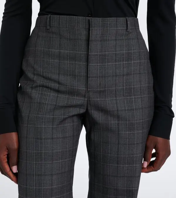 Gucci Checked Wool Straight-leg Trousers