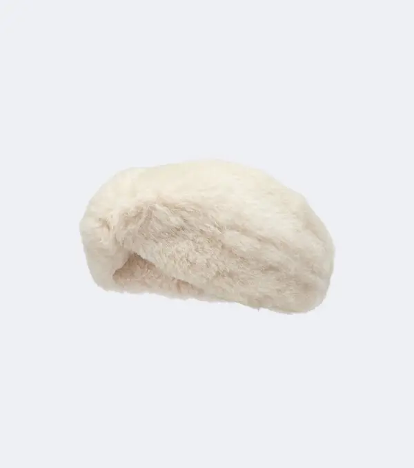 Max Mara Alpaca, Wool, And Silk Teddy Headband - White