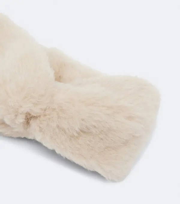 Max Mara Alpaca, Wool, And Silk Teddy Headband - White