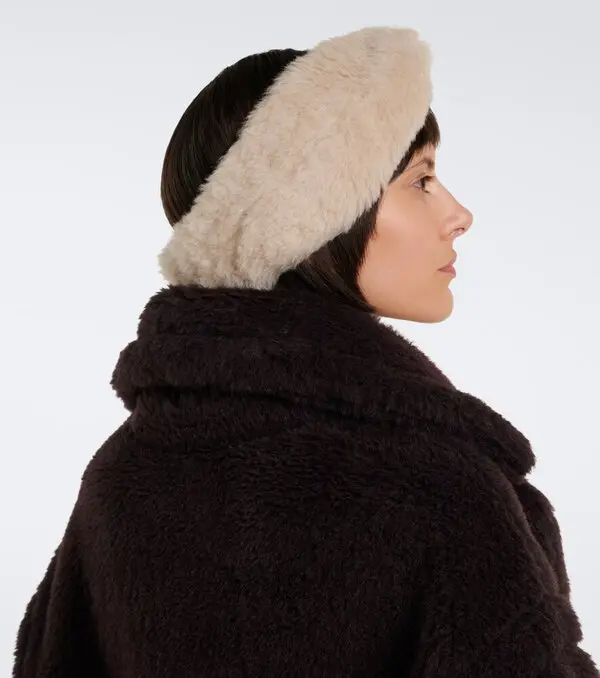 Max Mara Alpaca, Wool, And Silk Teddy Headband - White