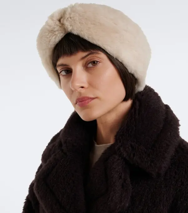 Max Mara Alpaca, Wool, And Silk Teddy Headband - White