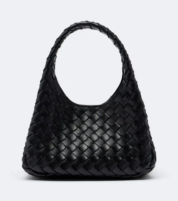 Bottega Veneta Campana Intrecciato Mini Leather Top Handle Bag - Black